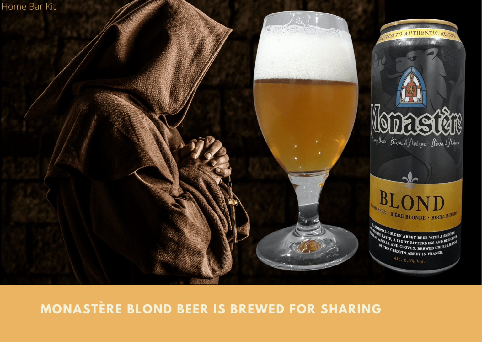Monastère Blond Beer Is Brewed For Sharing | Home Bar Kit